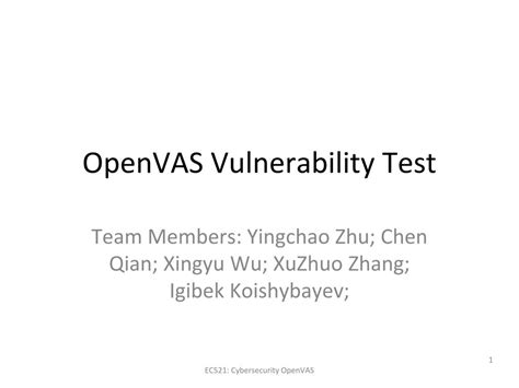 PPT OpenVAS Vulnerability Test PowerPoint Presentation Free Download ID