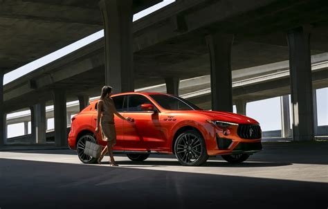 Wallpaper Car Maserati Girl Orange Levante Maserati Levante Trofeo For Mobile And Desktop