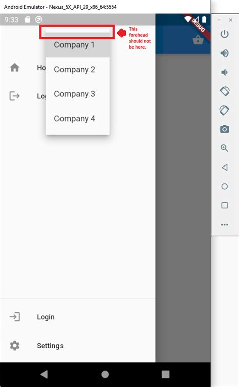 Drawer Causing First DropdownButton DropdownMenuItem List To Hit SafeArea Inconsistently