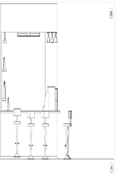 Autocad 2d Model Of A Bar Counter With Shelves Bar Counter Cad