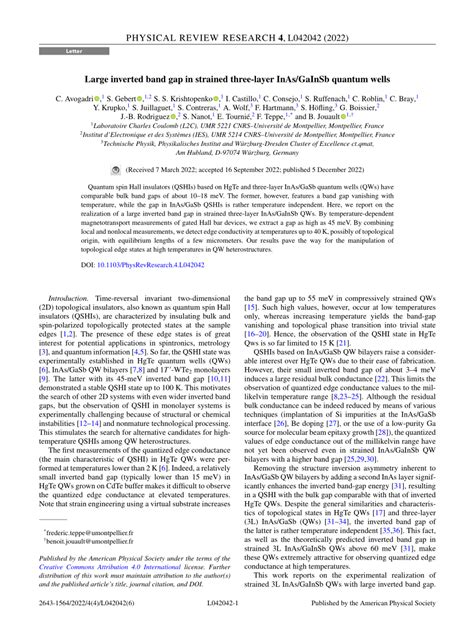 Pdf Large Inverted Band Gap In Strained Three Layer Inas Gainsb