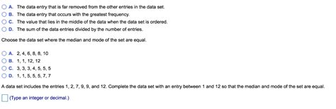 Solved Construct The Described Data Set The Entries In The Chegg Com