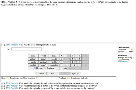 Solved 20 Problem 3 A Proton Moves In A Circular Path Chegg Com