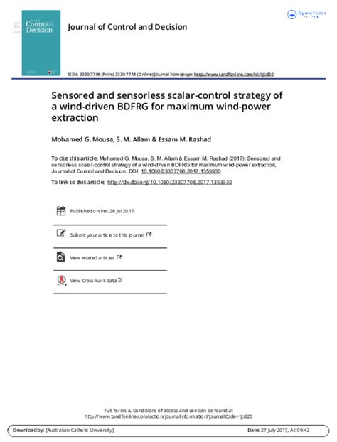 Pdf Sensored And Sensorless Scalar Control Strategy Of A Wind Driven