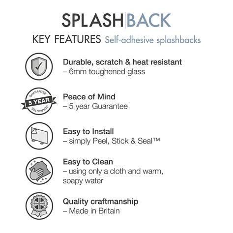 Splashback Copper Self Adhesive Glass Splashback 600 X 750mm Toolstation