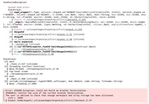 Multithreading Using Arpack Rjulia