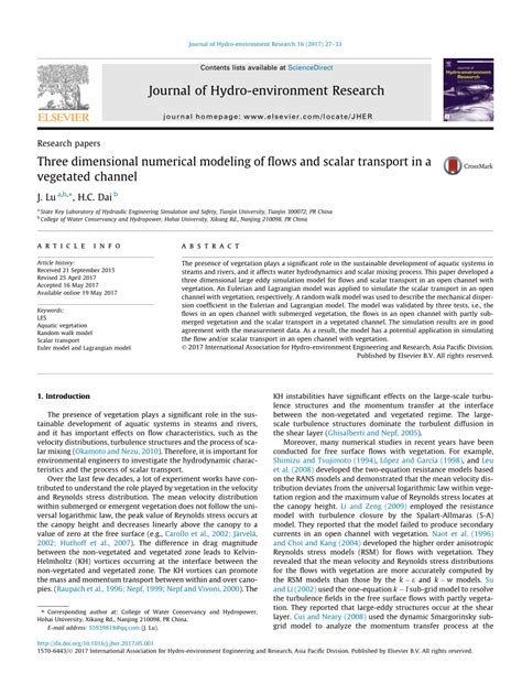 pdf three dimensional numerical modeling of flows and scalar