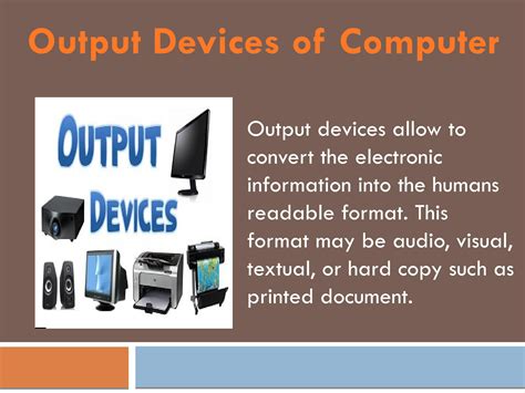 Computer Output Devices Examples
