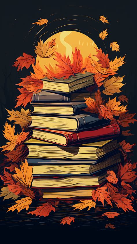 Обои на телефон: стопка книг на серном фоне, вокруг пожелтевшие ...