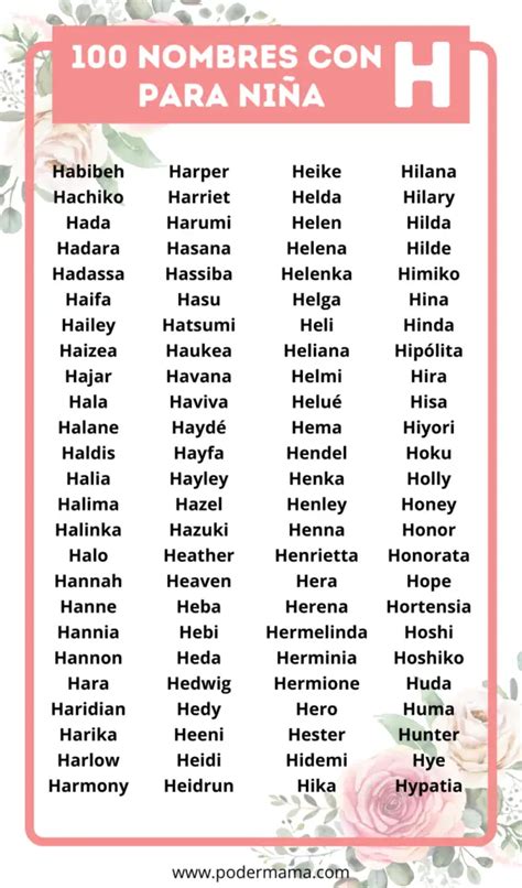 100 Nombres Con H Para Niña Origen Y Significado Poder Mamá