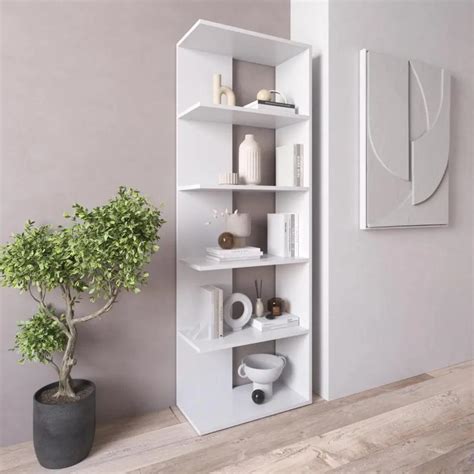 Стелаж підлоговий для книг на 5 полиць ш600 в1781 г300 мм білий — ціна 2200 грн у каталозі