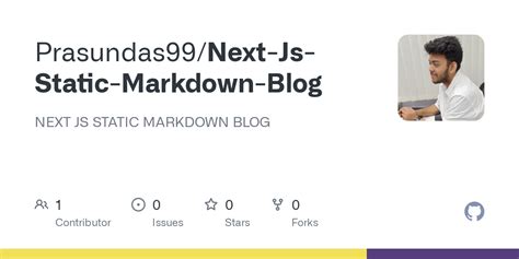 github prasundas99 next js static markdown blog next js static