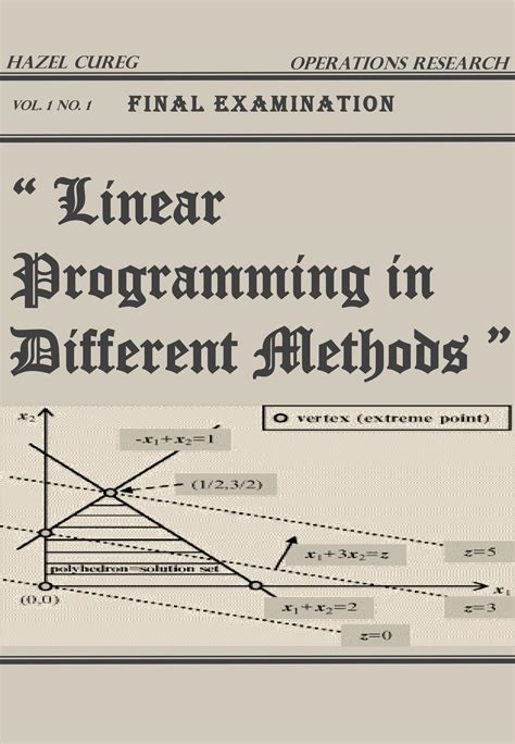SOLUTION: Linear Programming in Different methods: Problems and solution - Studypool
