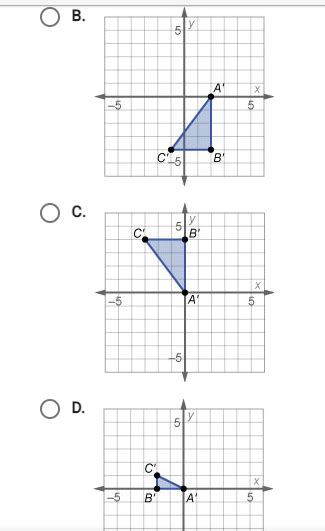 Solved Which Graph Shows The Image Of ABC After A Rotation The Origin Course Hero