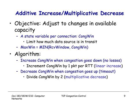 Ppt Transport Layer Tcp Congestion Control And Buffer Management