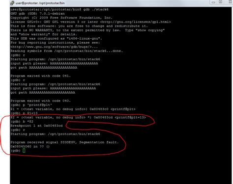 Assembly Gdb Inserting Breakpoint Cause Segmentation Fault Reverse