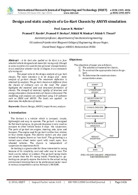 pdf design and static analysis of a go kart chassis by ansys