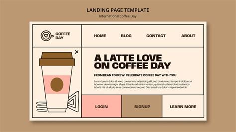 국제 커피의 날 방문 페이지 무료 Psd 파일