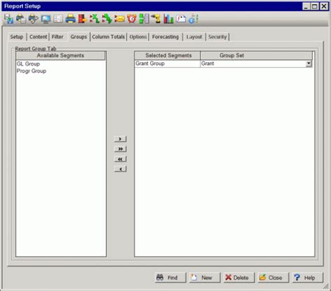 Groups Tab Example
