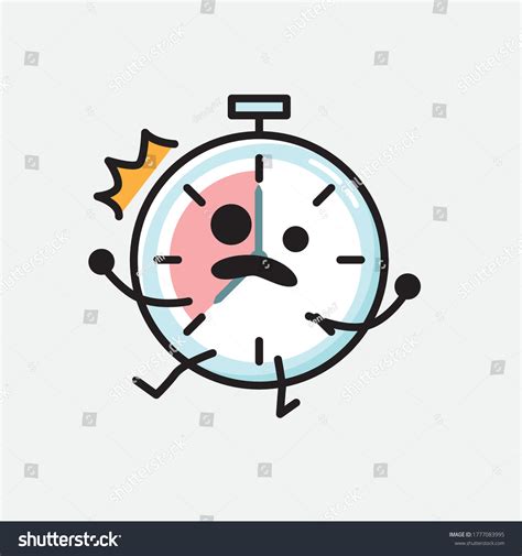 Illustration Cute Timer Clock Vector Character Stock Vector Royalty Free 1777083995 Shutterstock
