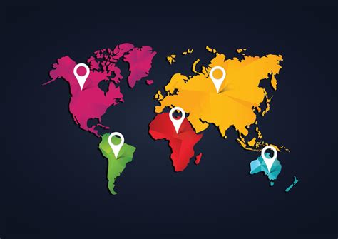 Infographic World Map With Multiple Locations World Map With Color