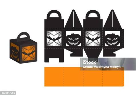 해피 할로윈 치료 상자 선물 파티 는 과자 사탕 작은 선물 빵집을위한 상자를 선호합니다 간단한 포장 다이 컷 템플릿 레이저 컷 어떤 목적을 위한 훌륭한 디자인 생일 베이비