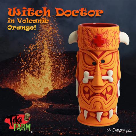 Witch Doctor Volcanic Orange Tiki Mug Wacko Los Angeles