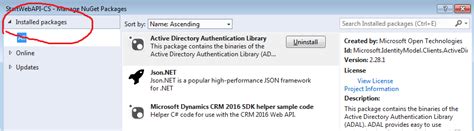 Asp Net How Do I List All Installed NuGet Packages Stack Overflow