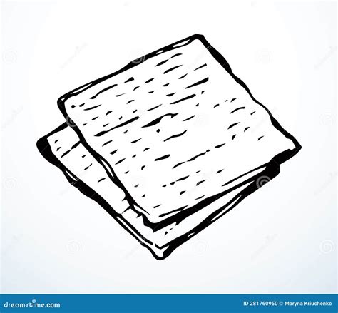 Vector Drawing Two Slices Of Unleavened Bread Stock Illustration Illustration Of Kosher Meal