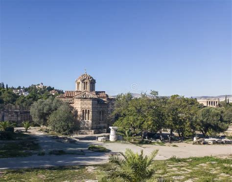 The Holy Church Of The Holy Apostles Of Solakis In Athens Stock Image Image Of Building