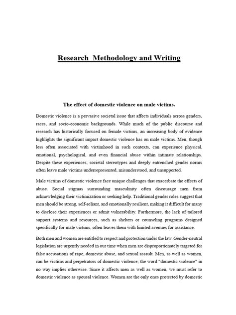 Research Methodology Pdf Domestic Violence Forensic Science