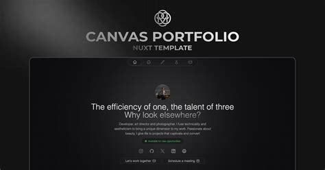 GitHub HugoRCD Canvas Portfolio Template Made With Nuxt Nuxt Content V NuxtUI V And