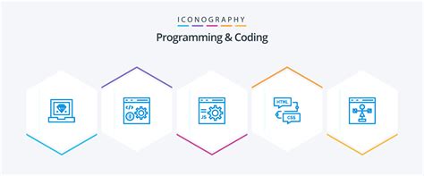 Programming And Coding 25 Blue Icon Pack Including Development Programming Development