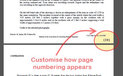 Feature Focus Automatic Page Numbering Pagination Bundledocs