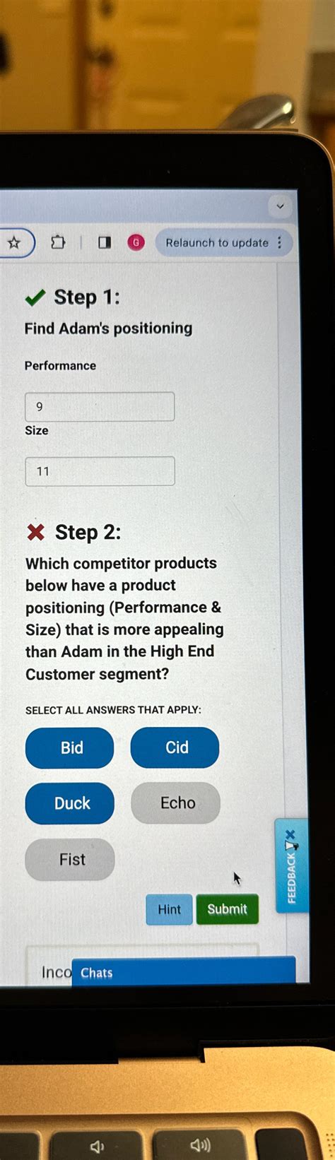 solved ﻿step 1 find adam s positioningperformancesizex