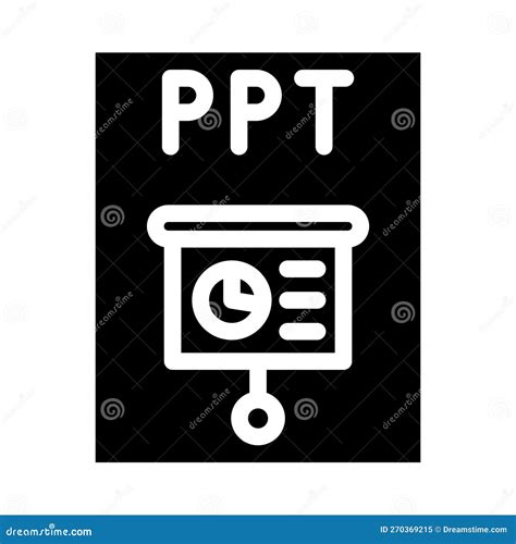 Ppt File Format Document Glyph Icon Vector Illustration Stock Vector
