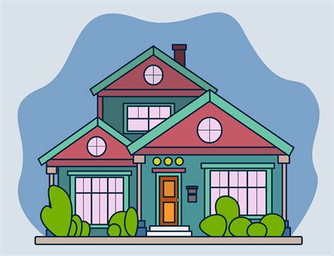 Иллюстрация Милый домик в стиле 2d Lifestyle анимационный