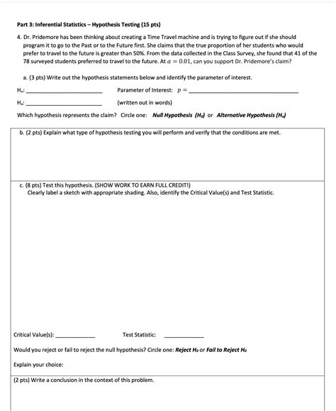 Solved Part Inferential Statistics Hypothesis Testing Chegg