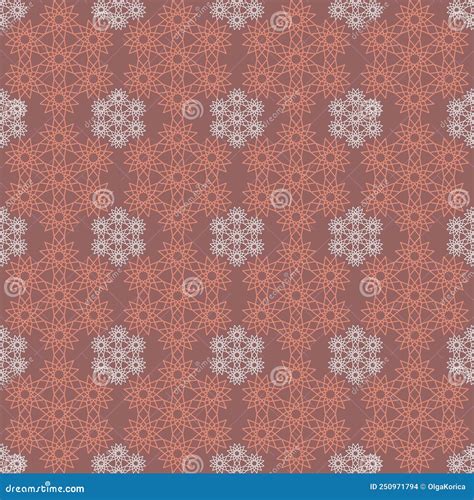 Abstract Pattern With Symmetrical Figure Flower Mandala Brown Pink