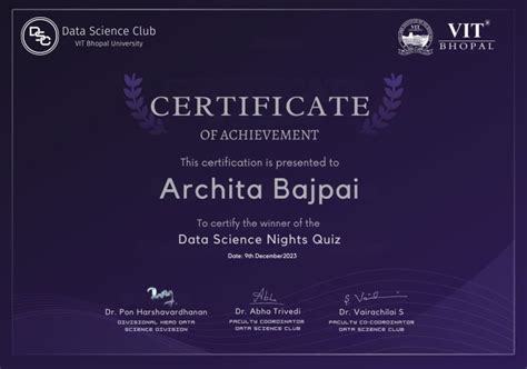 Archita Bajpai On Linkedin Datascience Vitbhopal Achievement