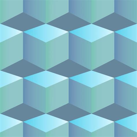 Premium Vector Abstract Cubes Optical Illusion Blue Gradient