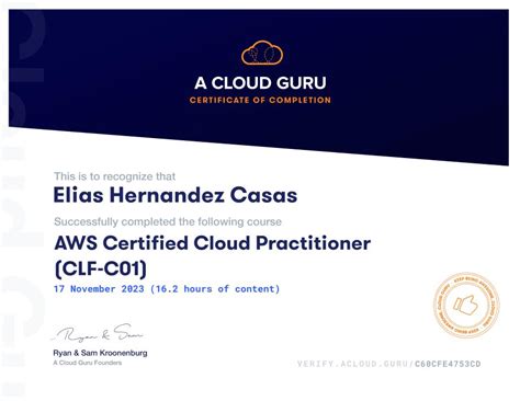 Elias Hernandez Casas On Linkedin Certificate Of Completion A Cloud Guru
