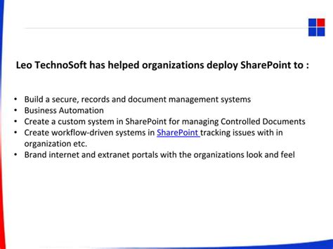Microsoft SharePoint Services Ppt PPT