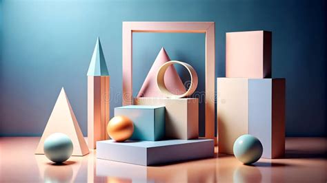 Geometric Forms A Sculptural Composition Exploring Form Generative Ai Digital Creation Stock