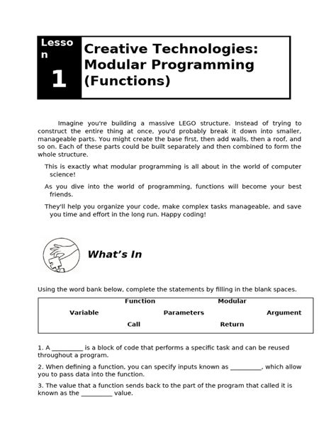 Lesson 6 Pdf Parameter Computer Programming Computer Programming