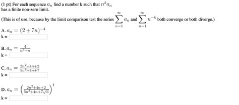 Solved For Each Sequence An Find A Number K Such That Has A