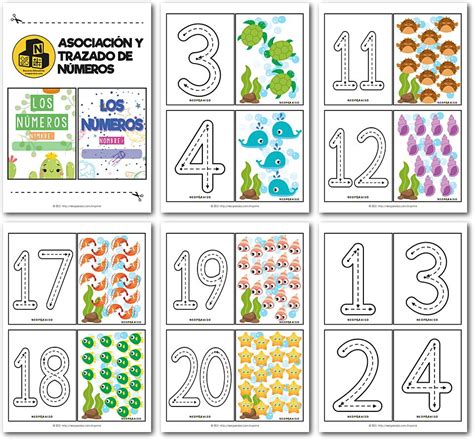 Tarjetas De Números Trazo Y Conteo Numeros Del 1 Al 20 Para Niños