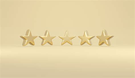 3d 검토 등급의 렌더링 개념입니다 황금 빛 배경에 금다섯 별 3d 렌더 3d 일러스트레이션 최소한의 디자인 템플릿 3차원 형태에 대한 스톡 사진 및 기타 이미지 Istock