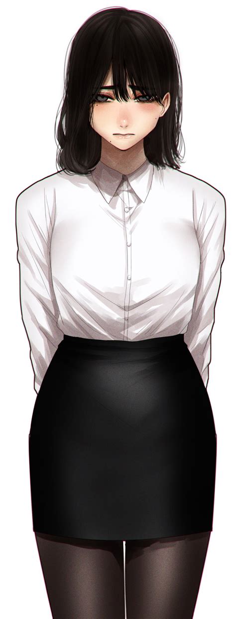 Safebooru 1girl Arms Behind Back Bangs Black Hair Black Legwear Blush