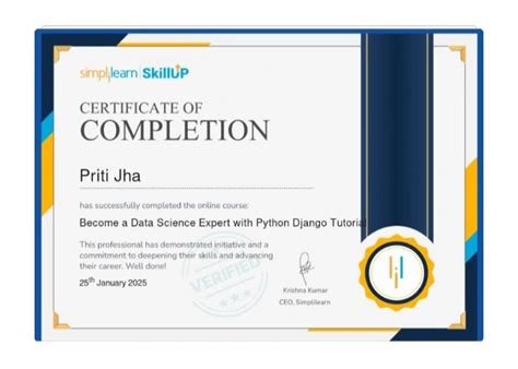 Priti Jha On Linkedin Django Python Simplilearn Skillup Webdevelopment